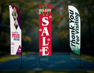 Make Every Event Memorable with Custom Feather and Teardrop Flags – Backdropsource Canada
