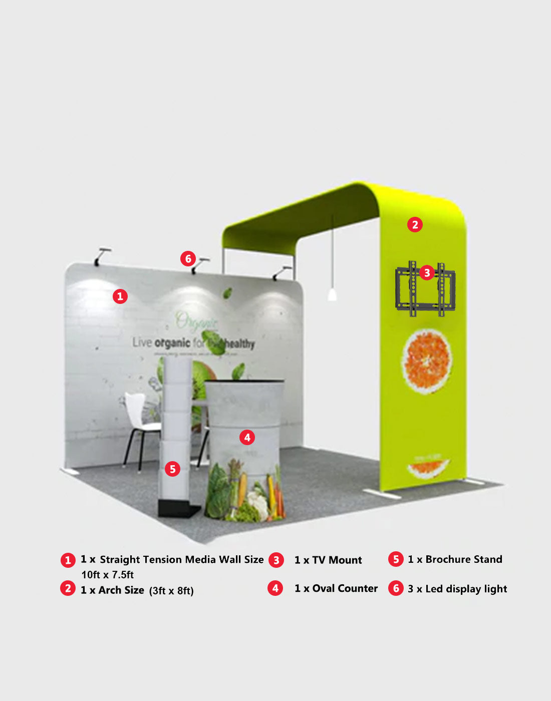 10ft W Modular L Arch TV Display Exhibition Booth Kit – Backdropsource ...