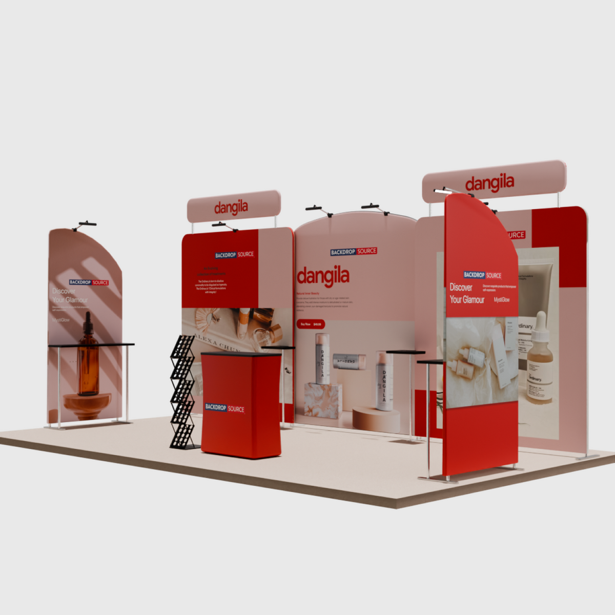 20x10 Straight Backdrop with Round Table Top | Exhibition Kit Canada ...