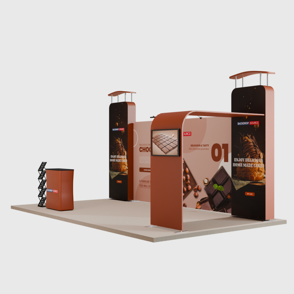 20x10 Straight Backdrop with 3D Wall & Arch | Exhibition Display Canada ...
