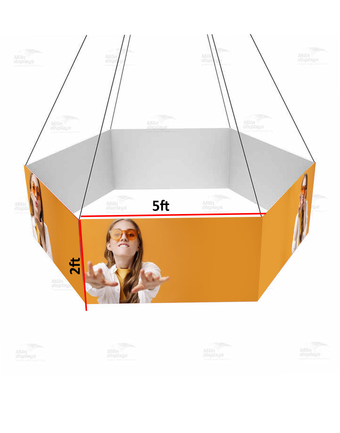 Sky Tube Hexagon Hanging Banner – Backdropsource Canada